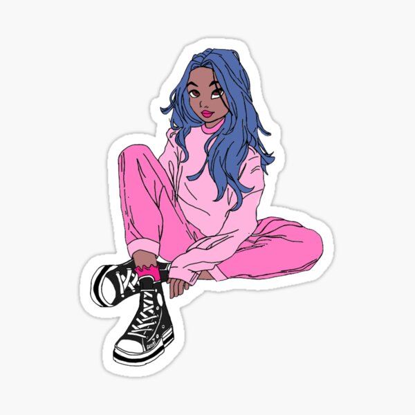 "cartoon girl" Sticker by whoisflosi | Redbubble
