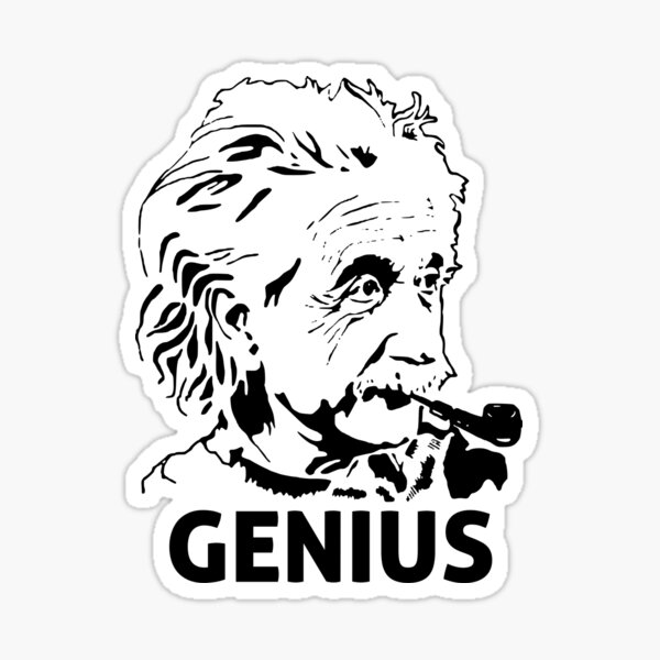 "Einstein Genius" Sticker for Sale by EncodedShirts | Redbubble