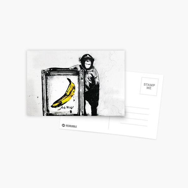 "Chimp With Framed Banana - Andy Warhol Banksy" Postcard by WE-ARE ...
