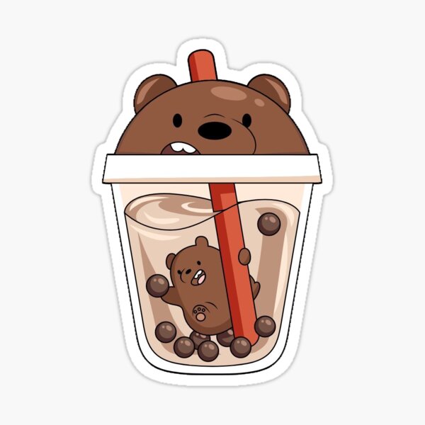 "boba bear" Sticker for Sale by VickysCreations | Redbubble