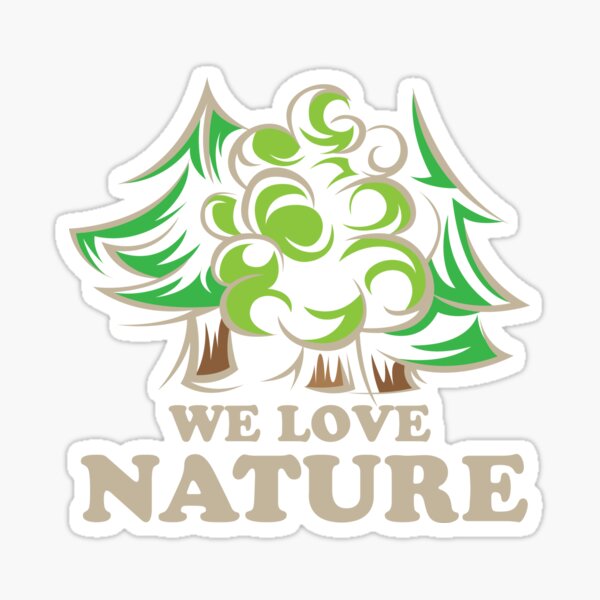 "We love nature with trees" Sticker for Sale by AndreMi | Redbubble