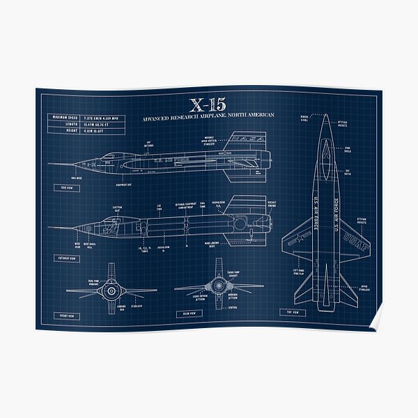 "NASA X-15. Advanced Research Airplane. North American (Navy Blueprint ...