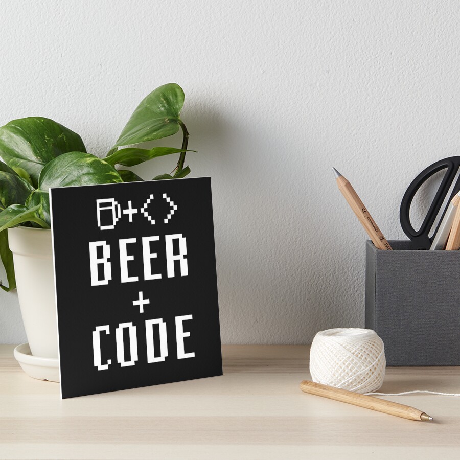 "Beer + Coding pixel text and icons" Art Board Print by WebBest | Redbubble