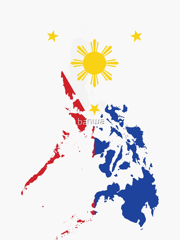 "Filipino Map Philippines Flag" Sticker for Sale by banwa | Redbubble