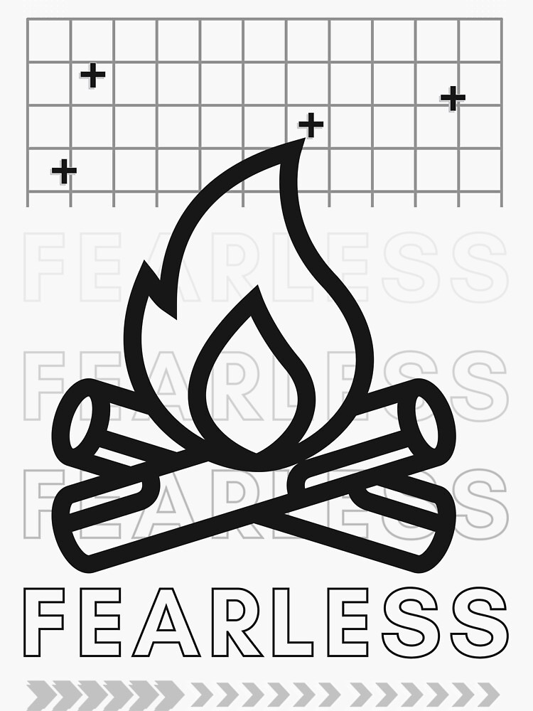 "Fearless Fire Motivational quote Typography " Sticker for Sale by ...