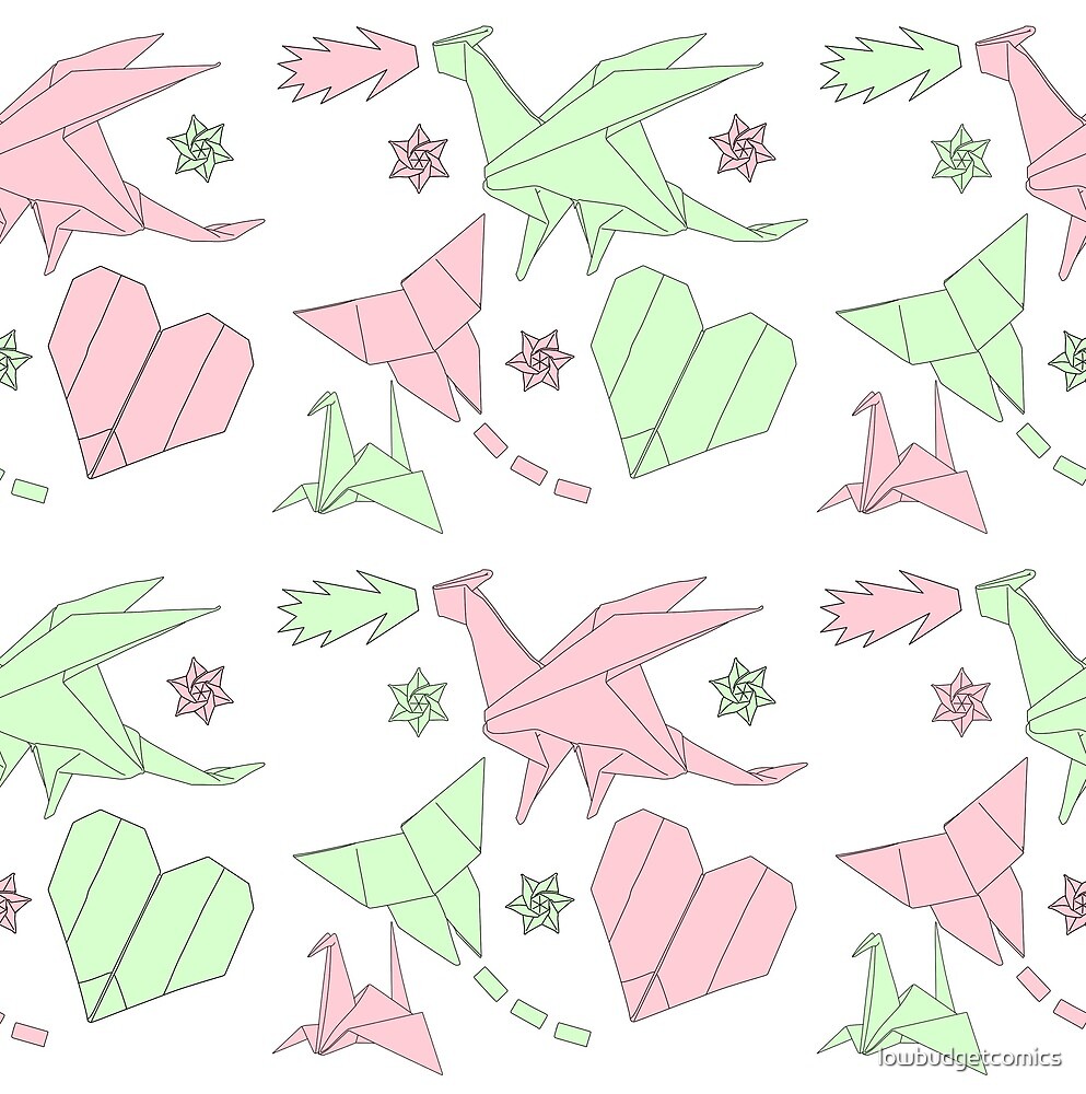 "Origami pastel pattern" by lowbudgetcomics | Redbubble