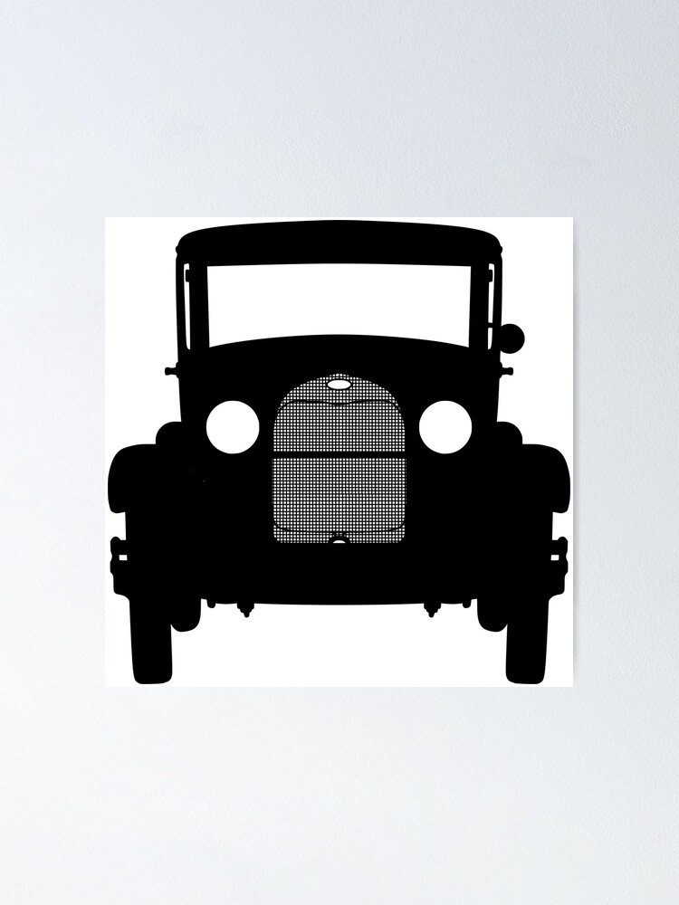 "Ford Model A 1927-1931 best T-shirt design black silhouette" Poster ...