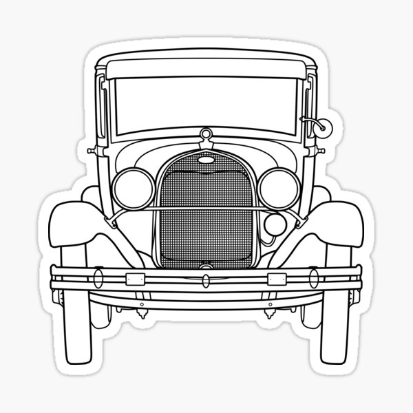 "Ford Model A 1927-1931 best T-shirt design black lines" Sticker for ...