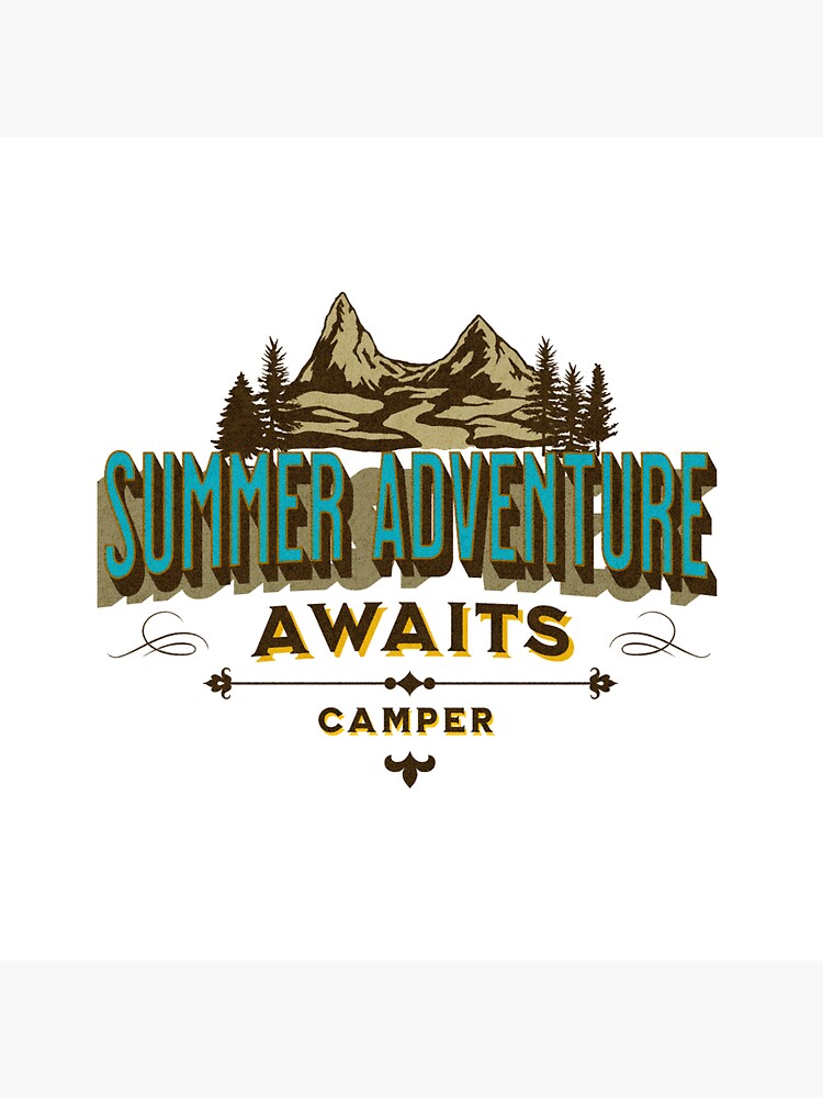 "summer adventure awaits camper" Sticker by jacobartist | Redbubble