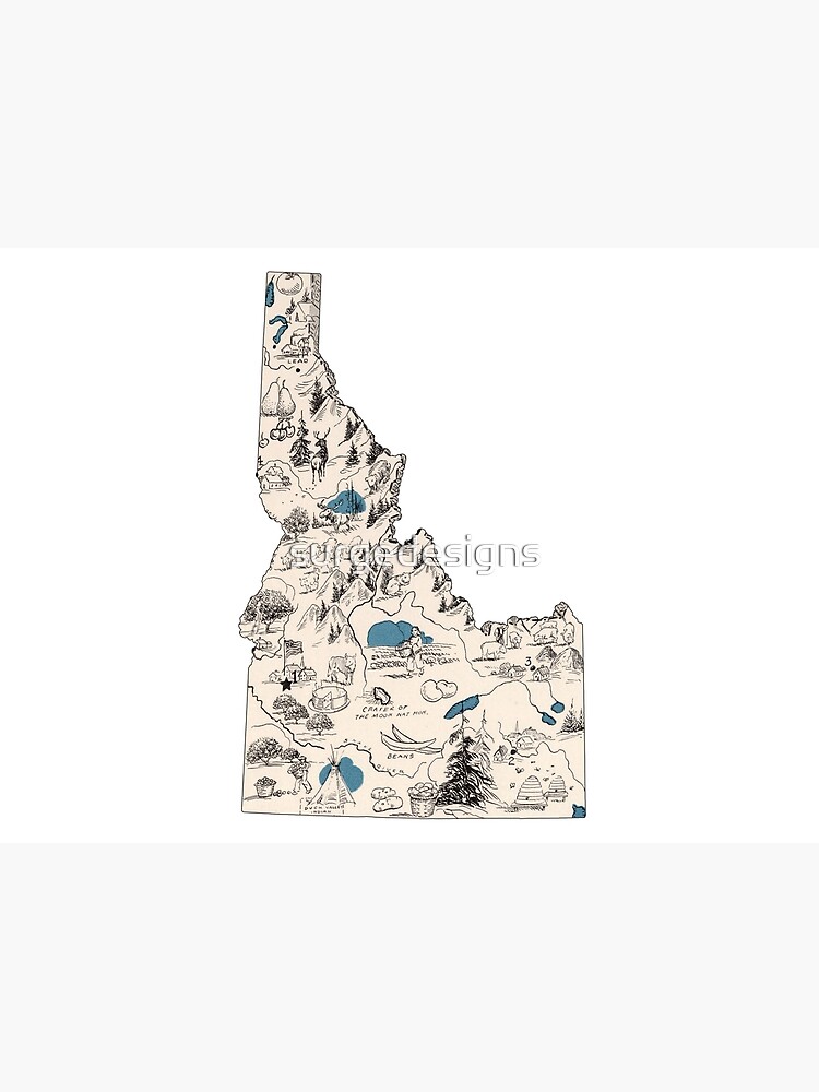 "Idaho Vintage Picture Map" Poster for Sale by surgedesigns | Redbubble