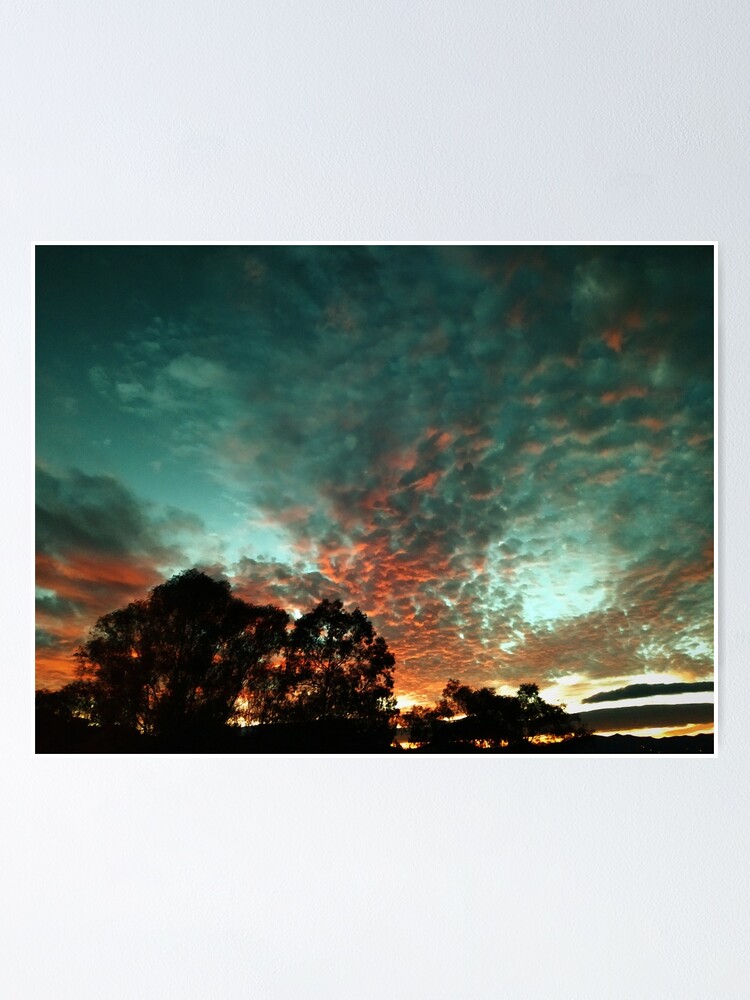 "Green sunset with trees" Poster for Sale by MariaMorgenova | Redbubble