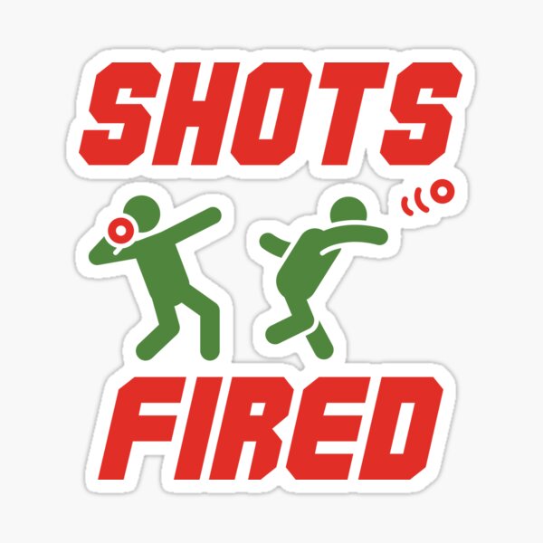 "Shots Fired Funny Shot Put Thrower" Sticker for Sale by jaygo | Redbubble