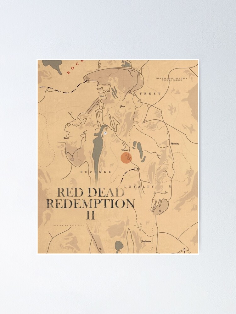 "Red dead redemption 2, rdr2's map" Poster for Sale by Hafid8 | Redbubble