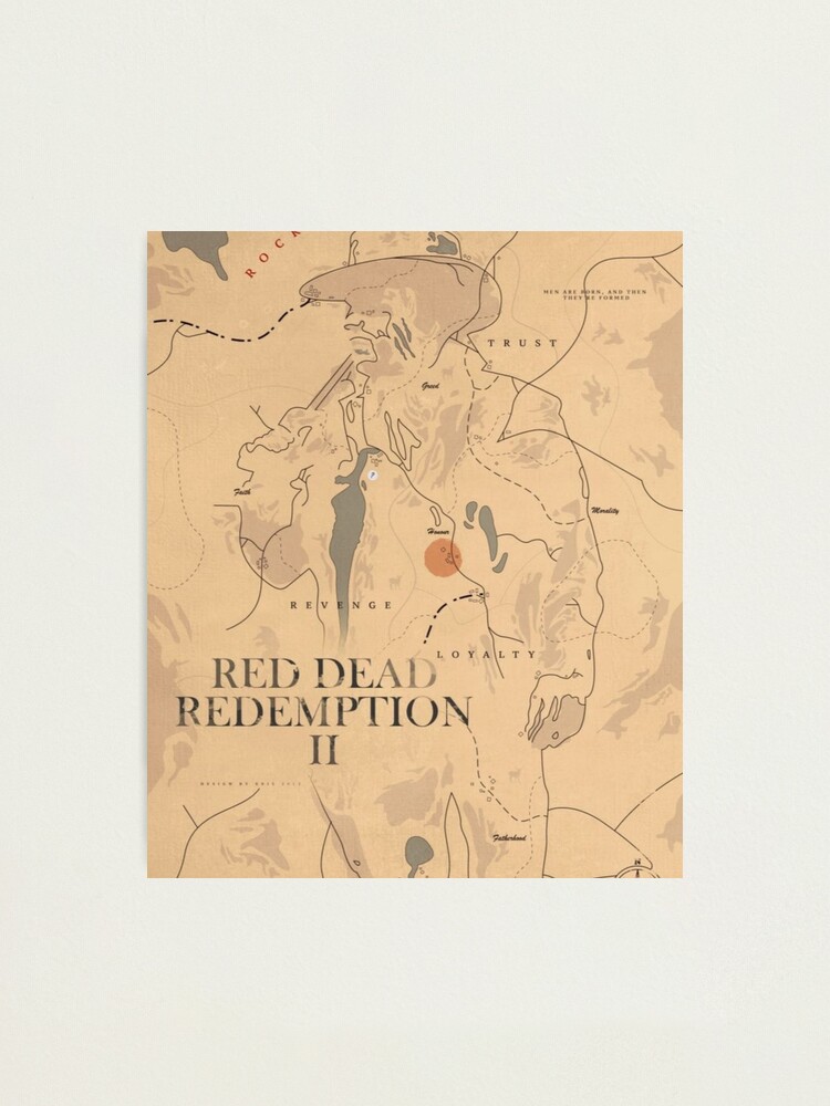 "Red dead redemption 2, rdr2's map" Photographic Print for Sale by ...