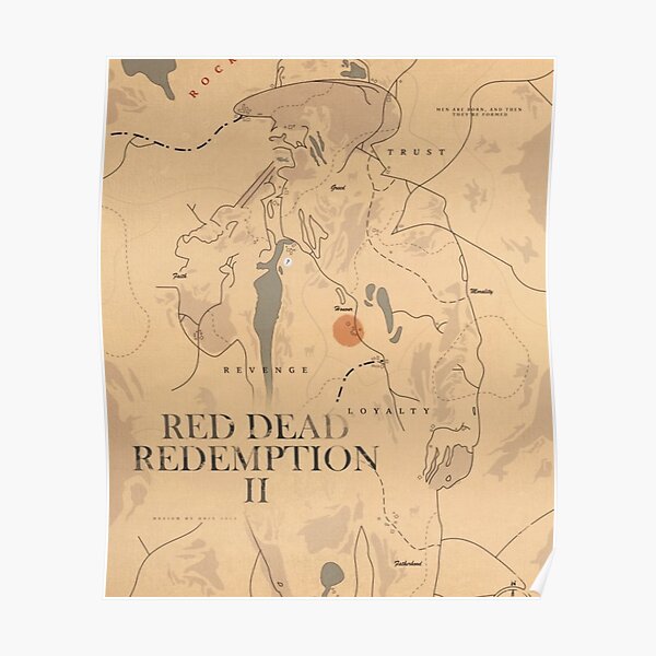 "Red dead redemption 2, rdr2's map" Poster for Sale by Hafid8 | Redbubble