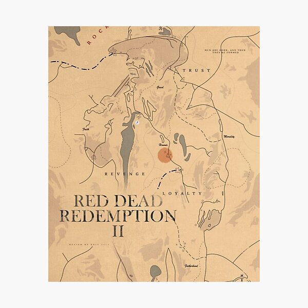 "Red dead redemption 2, rdr2's map" Photographic Print for Sale by ...