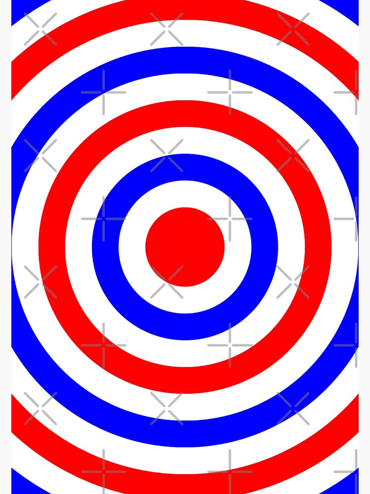 "Mod Target/Roundel Inside Blue, White, & Red Concentric Circles ...