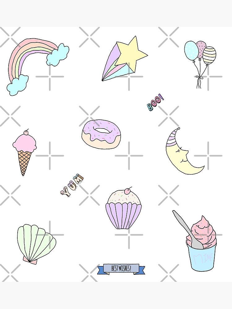 "Cute pastel art sticker pack" Poster for Sale by Loveartse | Redbubble