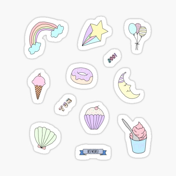 "Cute pastel art sticker pack" Sticker for Sale by Loveartse | Redbubble