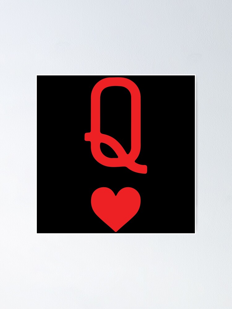 "Queen Solitaire Card Typography Artwork Black" Poster for Sale by ...