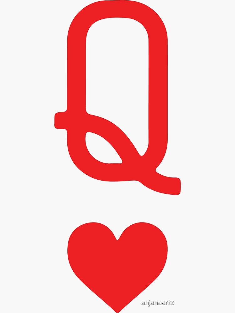 "Queen Solitaire Card Typography Artwork Black" Sticker for Sale by ...