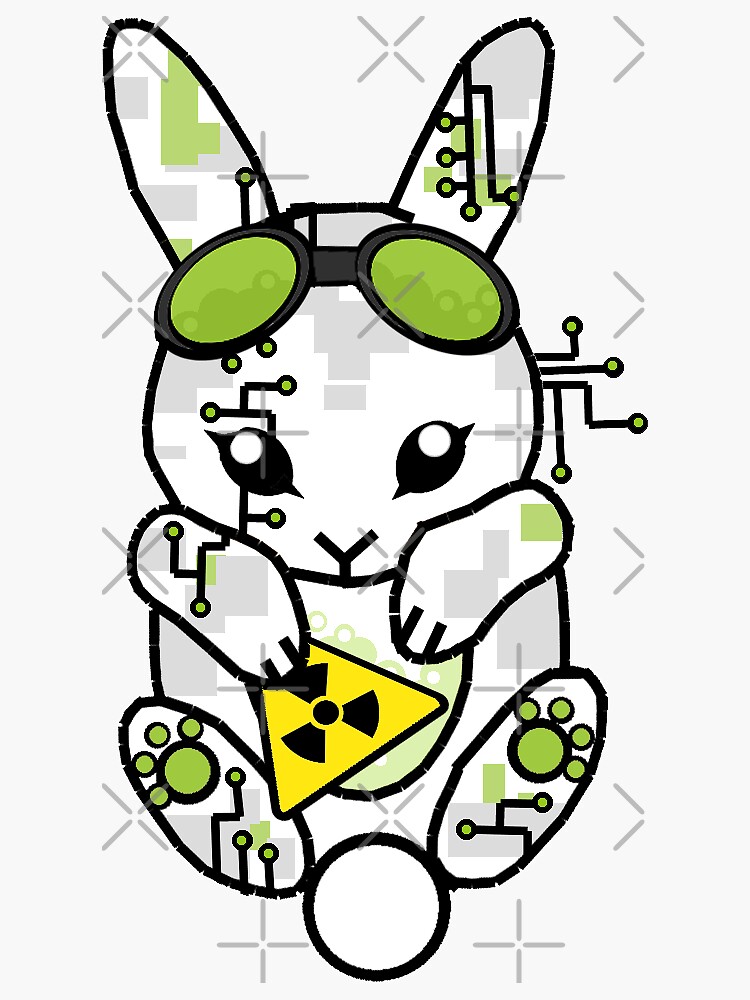 "Cyber Bunny" Sticker by rockgem | Redbubble