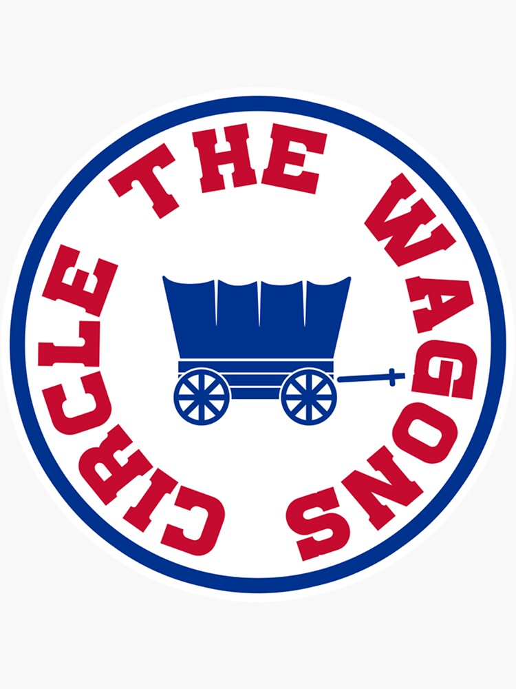 "Circle The Wagons - White " Sticker for Sale by UrbanDesigns716 ...