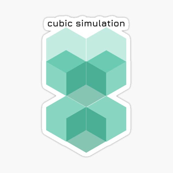 "cubic virtual simulation" Sticker by hive8 | Redbubble