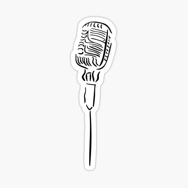 "Microphone Line Art - Minimalist" Sticker for Sale by Zcared | Redbubble