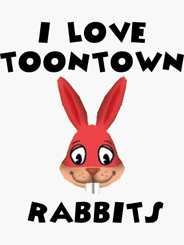 "I Love Toontown Rabbits" Sticker by TooningAround | Redbubble