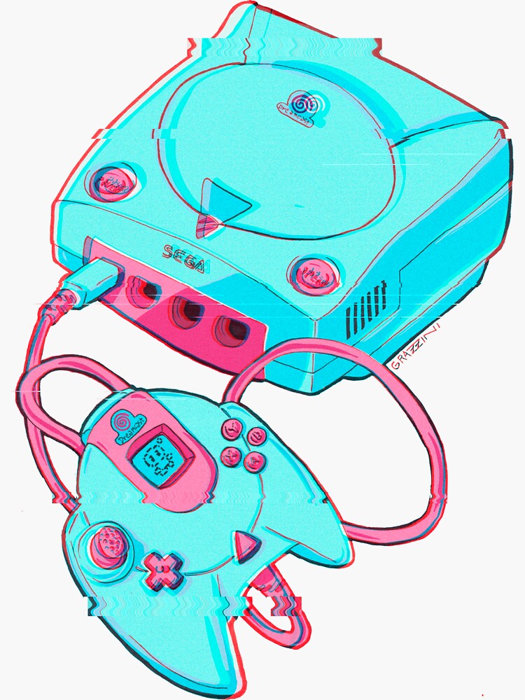 "Dreamcast Vaporwave" Sticker for Sale by MerGrazzini | Redbubble