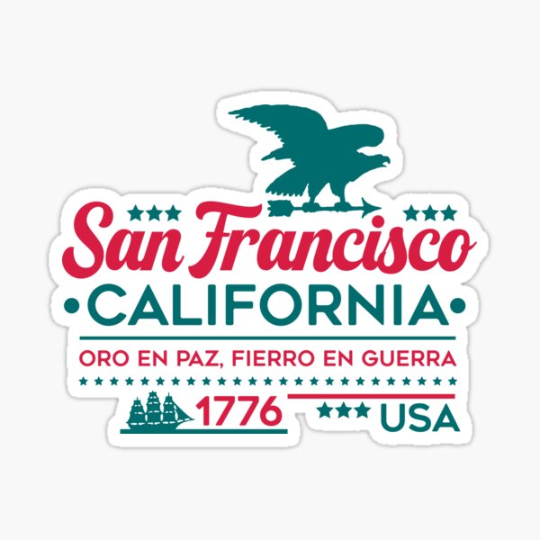 "San Francisco, California, USA. Lettering. Green and red color ...