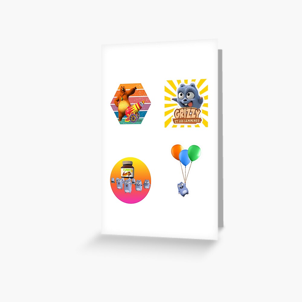 "GRIZZY AND THE LEMMINGS STICKERS Sticker" Greeting Card by ...