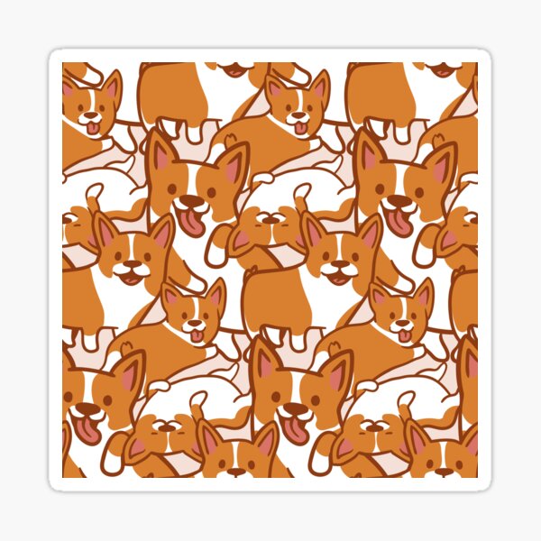 "Corgi pile butt dog bone pattern happy boy female male girl red ...