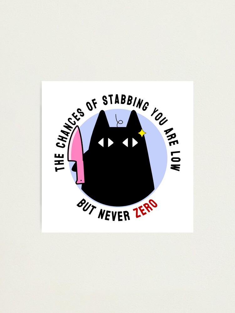 "The chances of stabbing you are low but never zero - cat with a knife ...