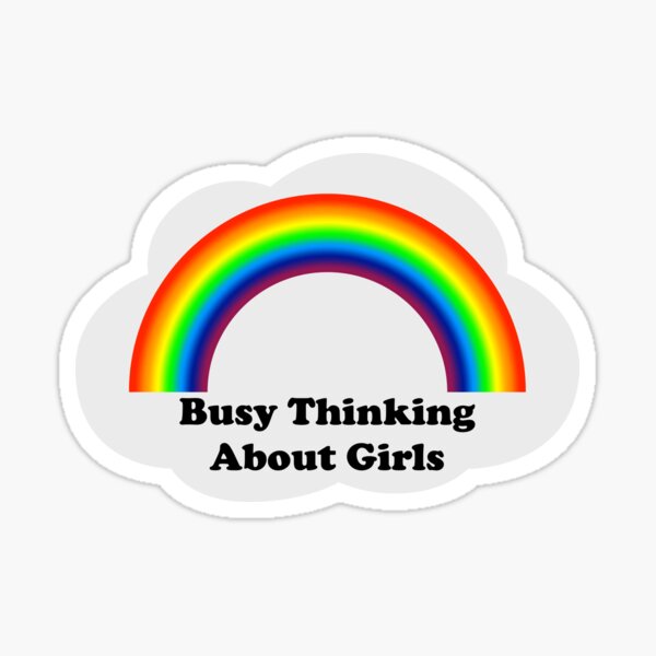 "Busy Thinking About Girls" Sticker for Sale by EmbraceItDesign | Redbubble