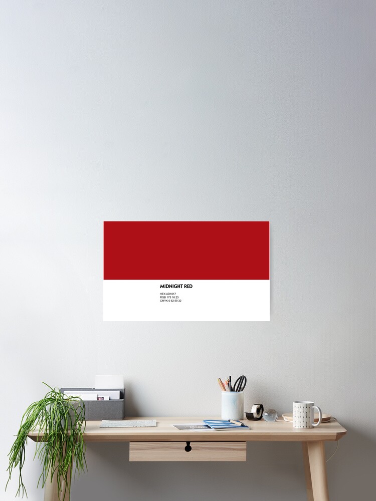 "Midnight Red - Dark Red - Color Pantone Colour Design" Poster for Sale ...