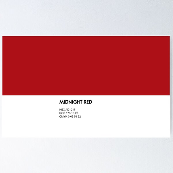 "Midnight Red - Dark Red - Color Pantone Colour Design" Poster for Sale ...