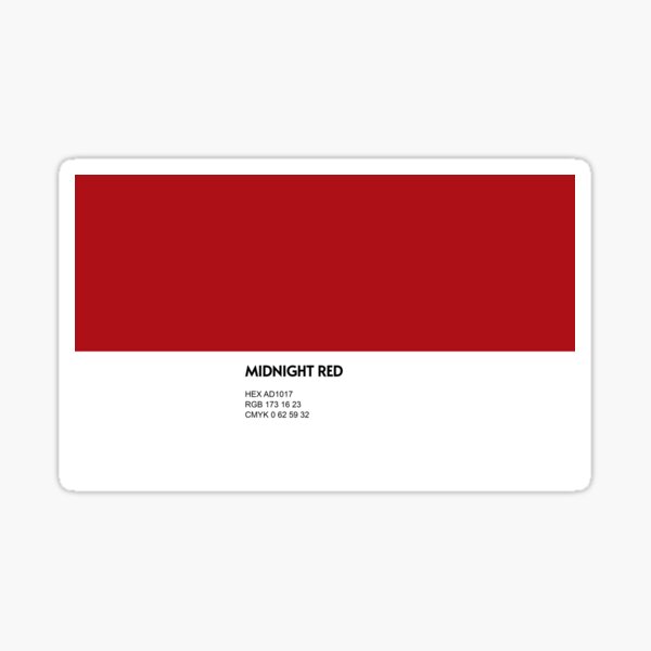 "Midnight Red - Dark Red - Color Pantone Colour Design" Sticker for ...