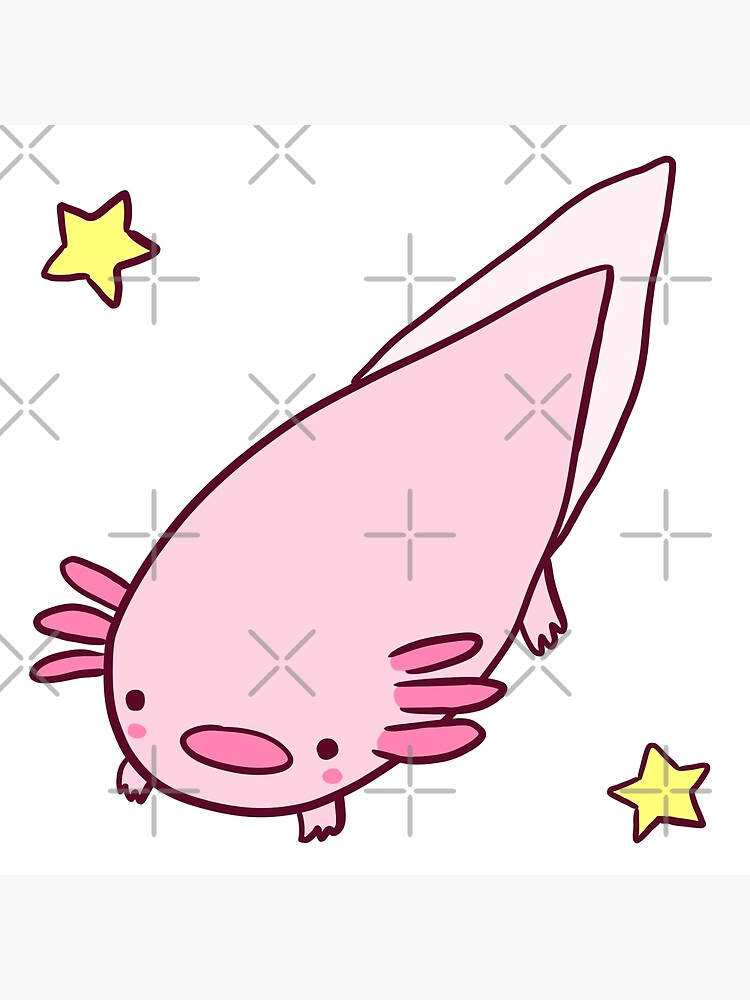 "Cute happy axolotl with stars" Photographic Print for Sale by Mayarart ...