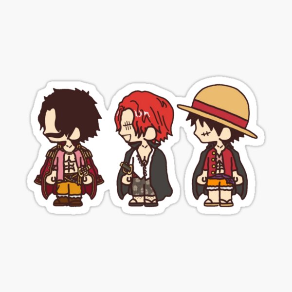 "Luffy Roger Shanks One Piece" Sticker for Sale by Aeyssa | Redbubble
