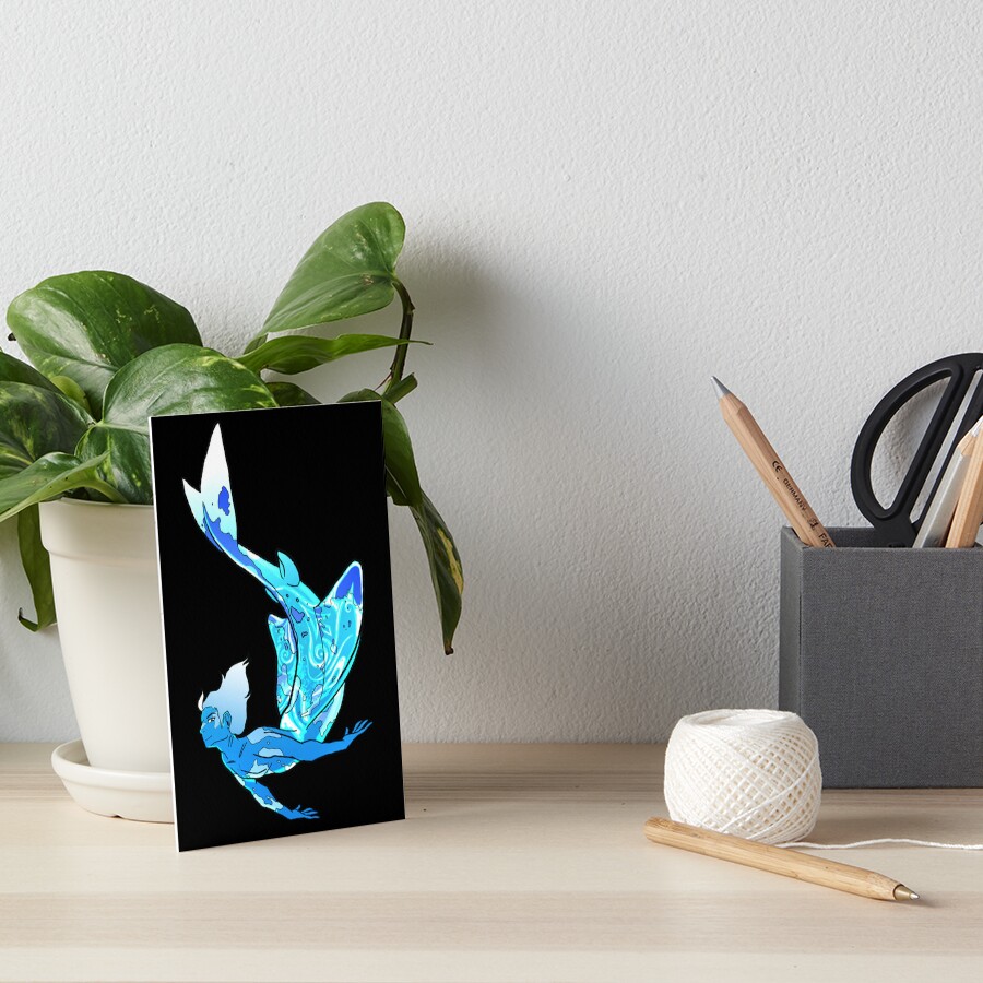 "Manta Ray Merman Mythical Caribbean Mermaid Oc" Art Board Print for ...