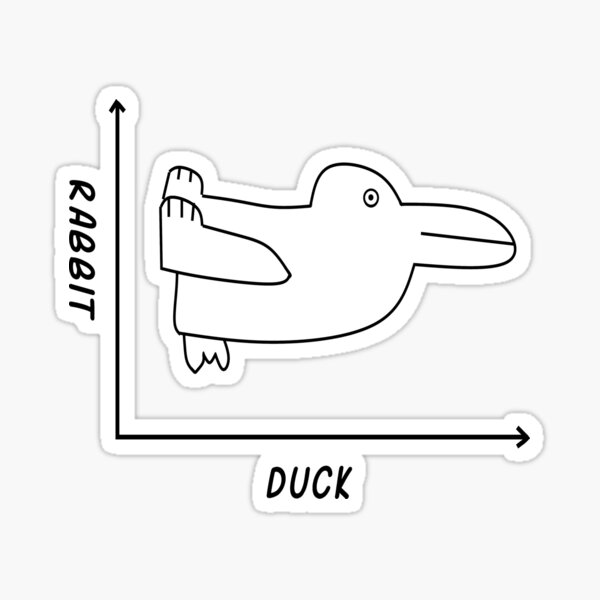 "Duck/Rabbit Graph" Sticker for Sale by bethcentral | Redbubble