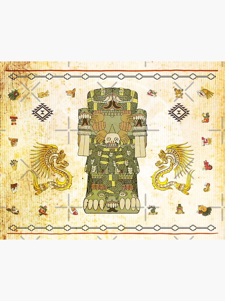 "Aztec Goddess Coatlicue Mother of the Gods on Amate Paper" Sticker for ...