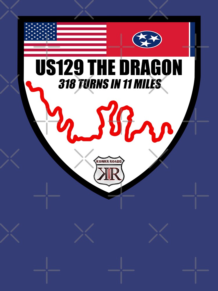 "US129 The Dragon Tail of Deals Gap Shield 2-Sided" T-shirt for Sale by ...