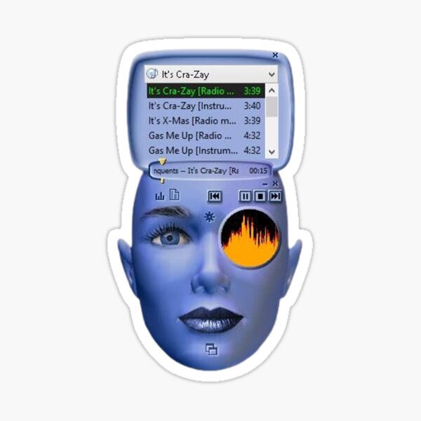 "Blue face winamp skin | windows xp" Sticker for Sale by M1lkslyvan ...