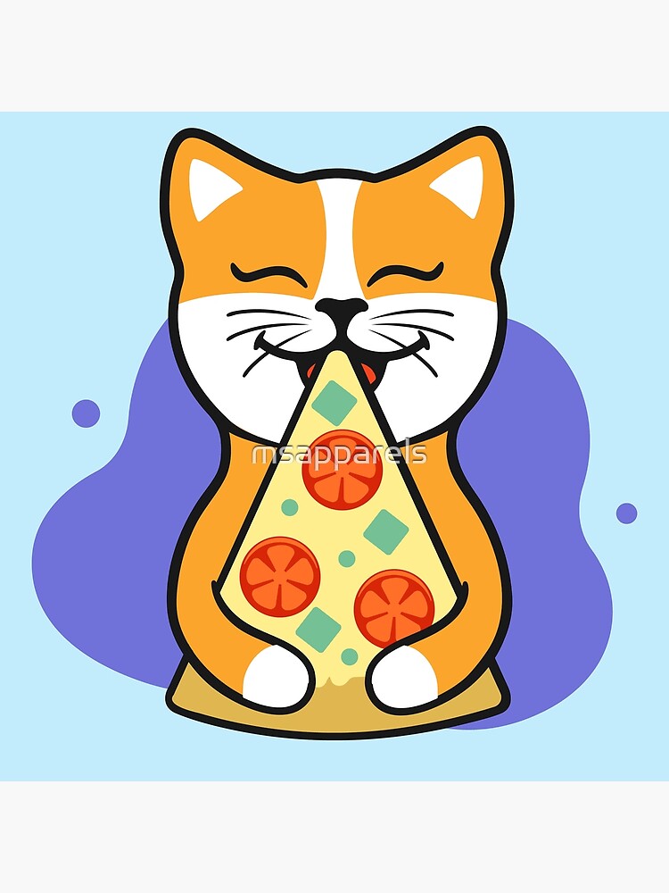 Lámina Fotográfica Gato Comiendo Pizza Gato Comiendo Pizza Gato Comiendo Pizza Amantes De La