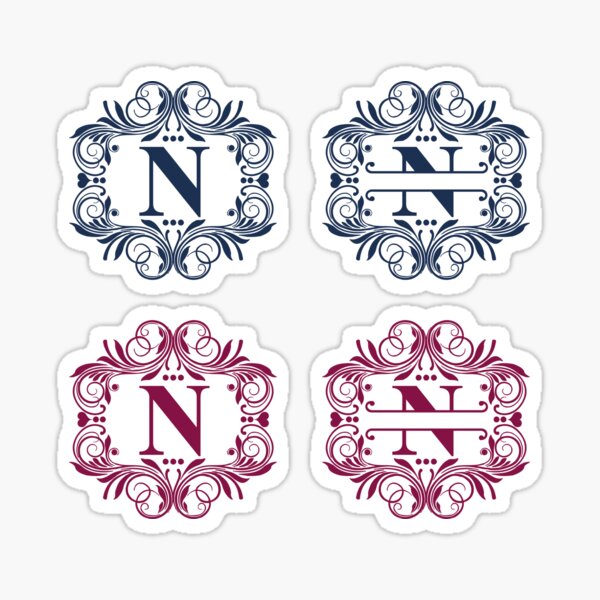 "N - Monogram letter" Sticker for Sale by BrisPrints | Redbubble