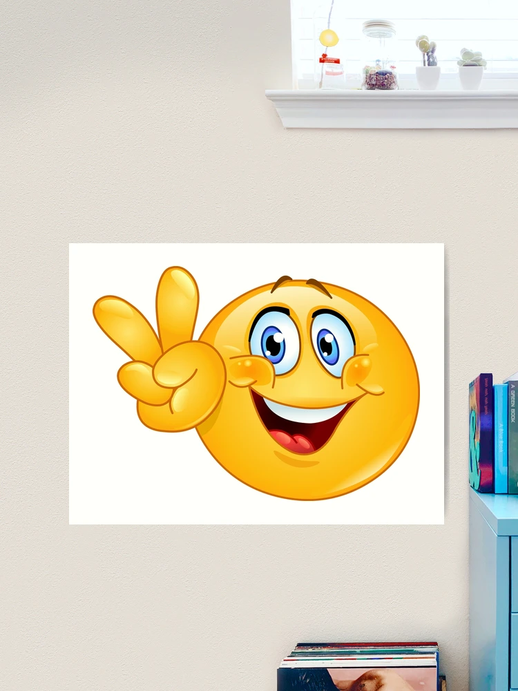 Emoticono Del Signo De La Paz Obtén Símbolo De La Mano De La Paz 3D