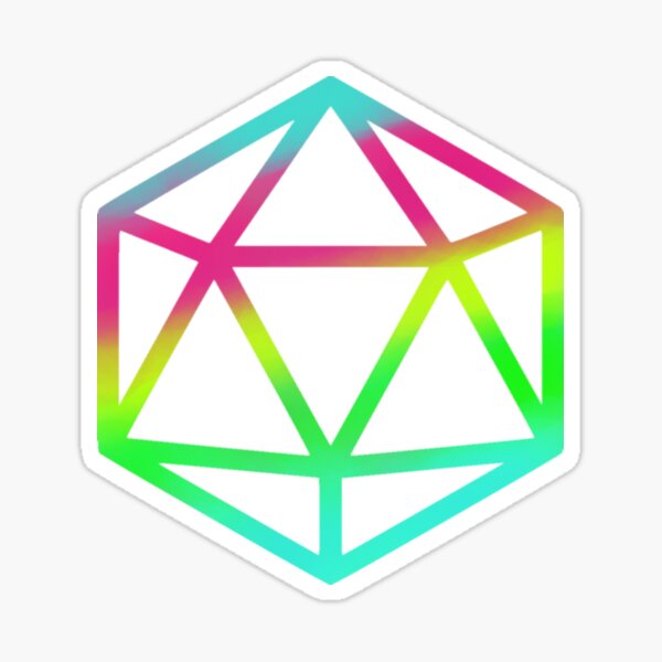 "Neon Bright D20" Sticker for Sale by Dead1bird | Redbubble
